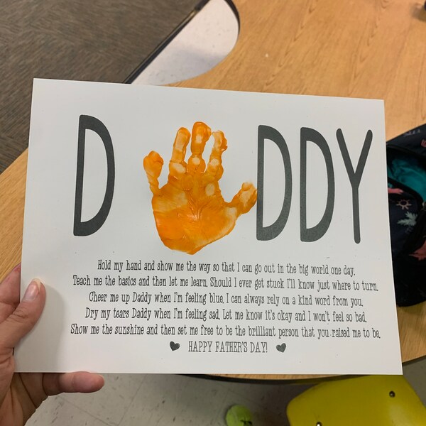 Father's Day Handprint Art, Dad Gift, Toddler Handprint Craft, Gift ...