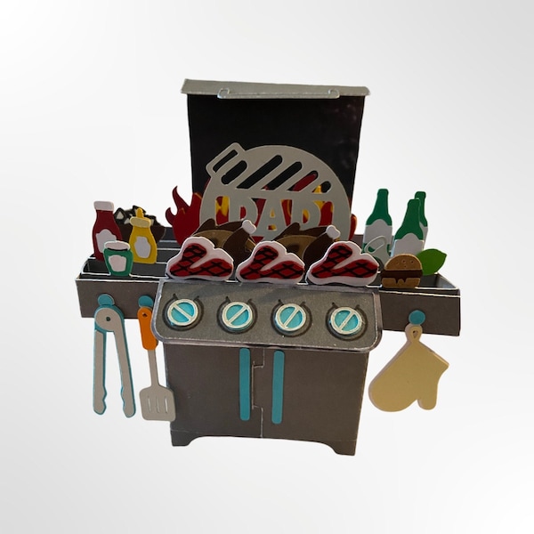 Pop-up Grill Card | SVG, DXF, EPS 3D Card Cut File | Cricut Silhouette ...
