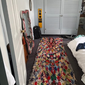 Yellow Boujaad Authentic Boho Wall Hanging Tapestry, Colorful Wool Rug ...