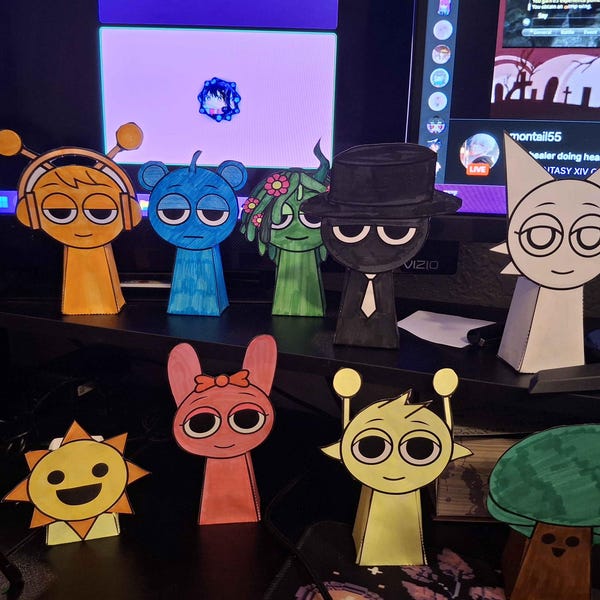 Sprunki OC and Retake Characters Coloring Papercraft: Kids A4 Printable ...