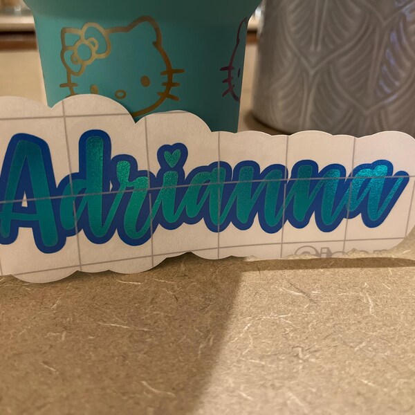 OLIVIA Font // Custom Vinyl Name Decal // Vinyl Stickers // Holographic ...