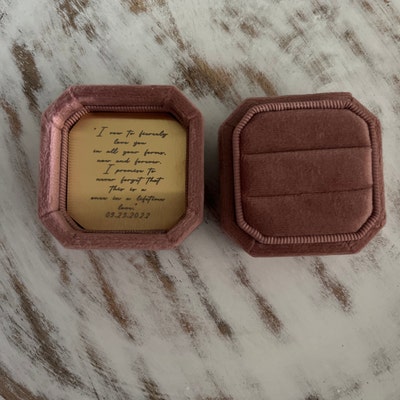 Custom Wedding Ring Box Monogram Ring Bearer Personalized Velvet Ring ...