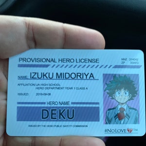 MHA Provisional hero license My hero academia | Etsy