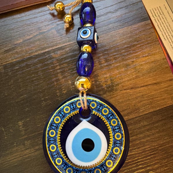 Evil Eye Wall Hanging Gift Box, Blue Evil Eye Protection Decor ...