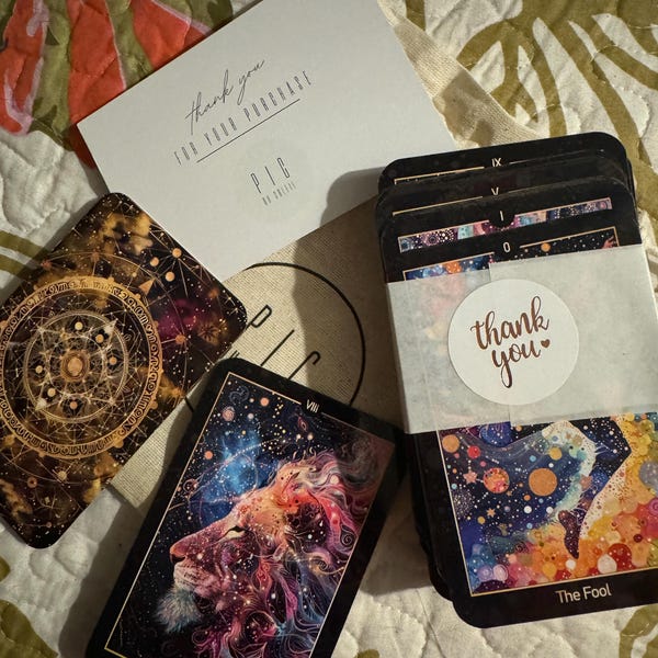 Ethereal Glow Tarot Deck With Guidebook, Unique Tarot Cards, 78 Tarot ...