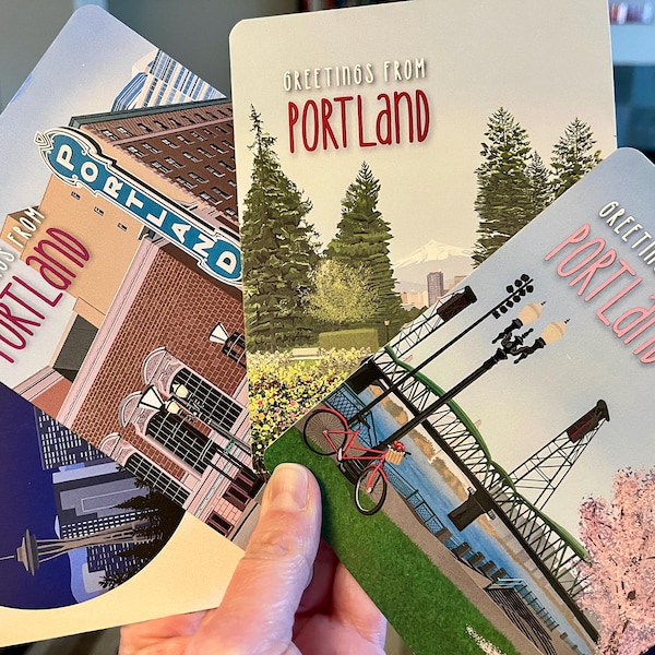 Portland Trio Postcard Set - Etsy