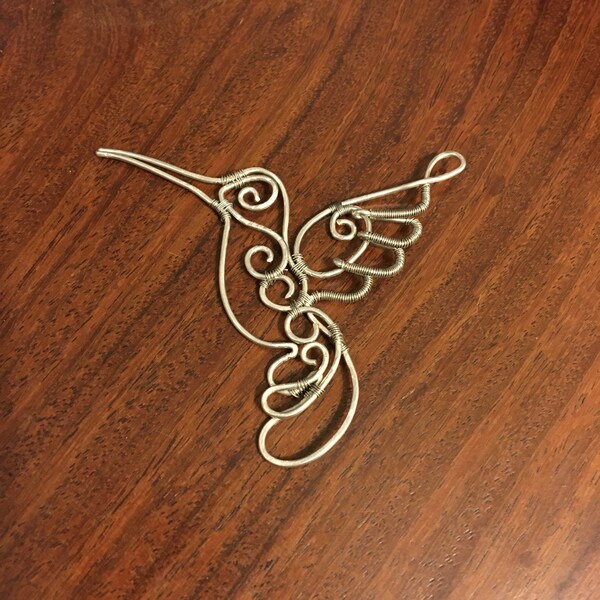 Wire Wrapped Hummingbird Pendant Template Pattern : Downloadable File ...