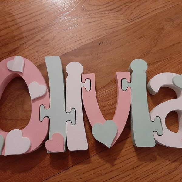 Wooden Name Puzzle, Laser Cut Name Sign, Name Jigsaw, Jigsaw Name ...