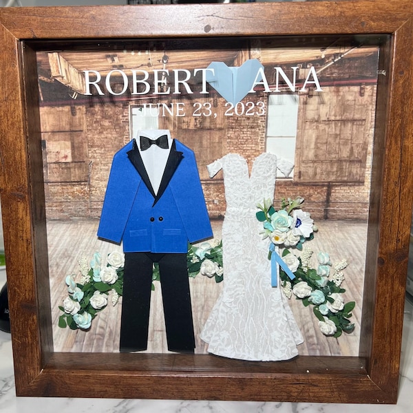 Personalized Bride and Groom Frame, Paper Anniversary Gift, First ...