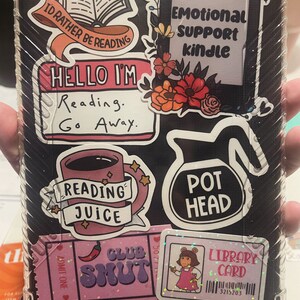 Hand Necklace Sticker Kindle Sticker Bookish Sticker Book Lover Sticker ...