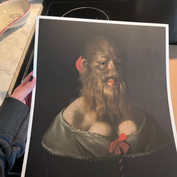Portrait of Barbara Van Beck, Bearded Lady Art Print, Wolf Woman ...