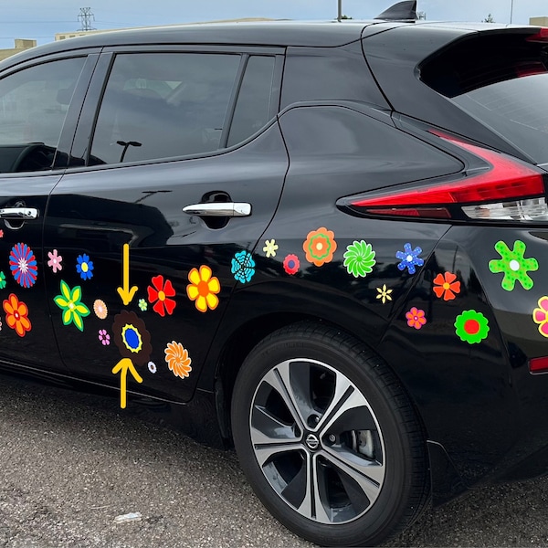 Retro Flower Sticker Flurry Sheet - Vehicle Graphics for Cars or Trucks ...