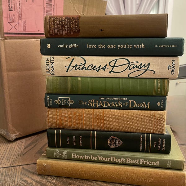 Soft Neutral Decorative Books, Pretty Decor Books, Bookshelf Styling ...
