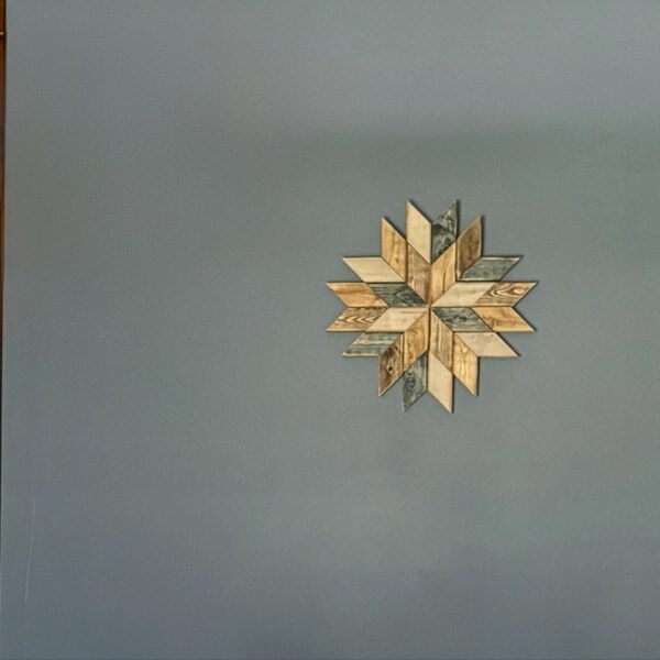 Wooden Barn Star Pattern, Wood Quilt Star, Mosaic Wood Wall Art ...