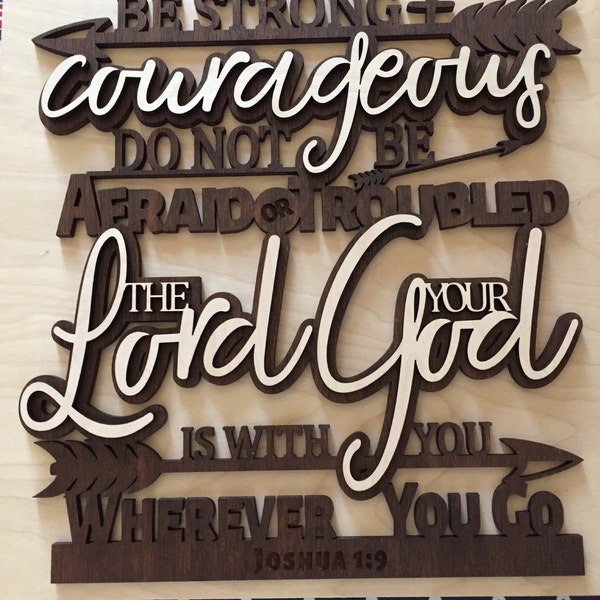 Layered Bible Verse Sign - Joshua 1:9 - Svg+pdf+eps+dxf Laser Cut Files ...