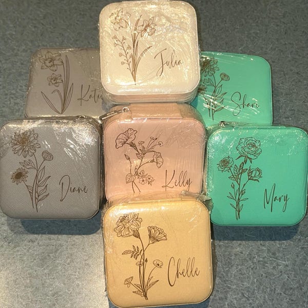 Personalized Walnut Wood Music Box, Birth Flower Music Box, Birthday ...