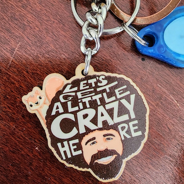 Bob Ross Squirrel Keychain | Bob Ross Gifts | Birthday Gift | Let’s Get ...