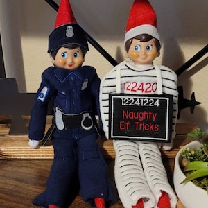 Police and Prisoner Elf Costumes, Elf Outfits, Doll Outfits, Police ...