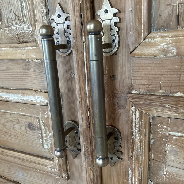 Vintage Main Entry Door Pull Handle Round Oriental Solid Brass Home ...
