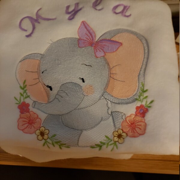 Elephant Girl Embroidery Design - Baby Machine Embroidery File - PES ...