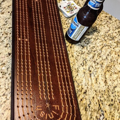 4 Person Extra Large Cribbage Board With Large Metal Pegs, FREE ...