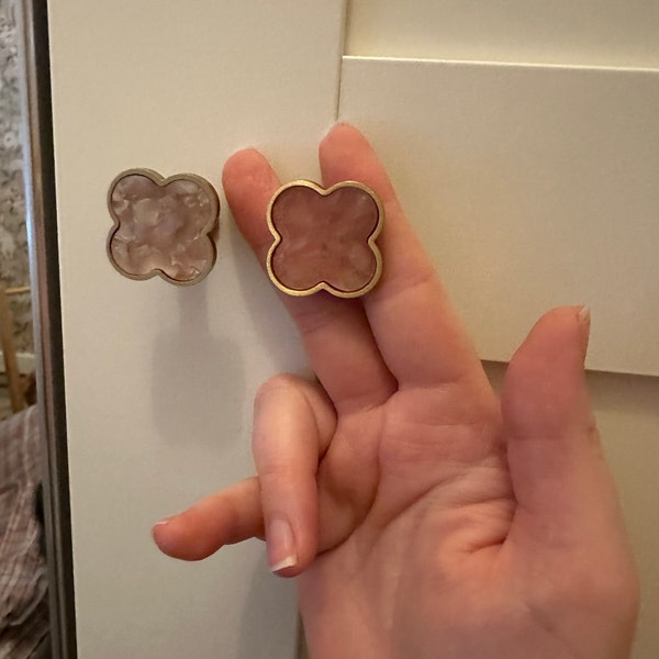 Brass Lucky Clover Knob Pull Handle Drawer Furniture Hardware Custom ...