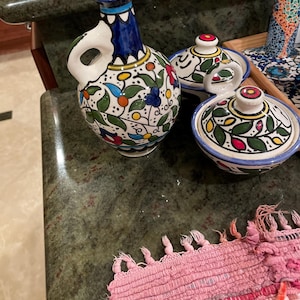 Palestine Pottery 7 Pieces Divided Serving Plate 14 Inch Handmade ...