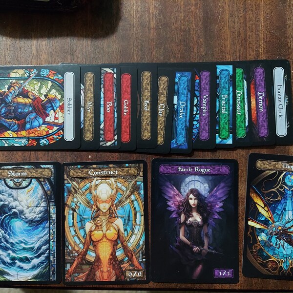 Stained Glass Art Token MTG Token Bundle Magic Token Bundle MTG Stained ...