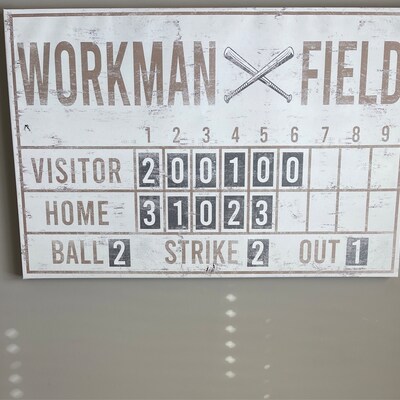Custom Baseball Scoreboard Sign Vintage Game Room Decor Man Cave Decor ...