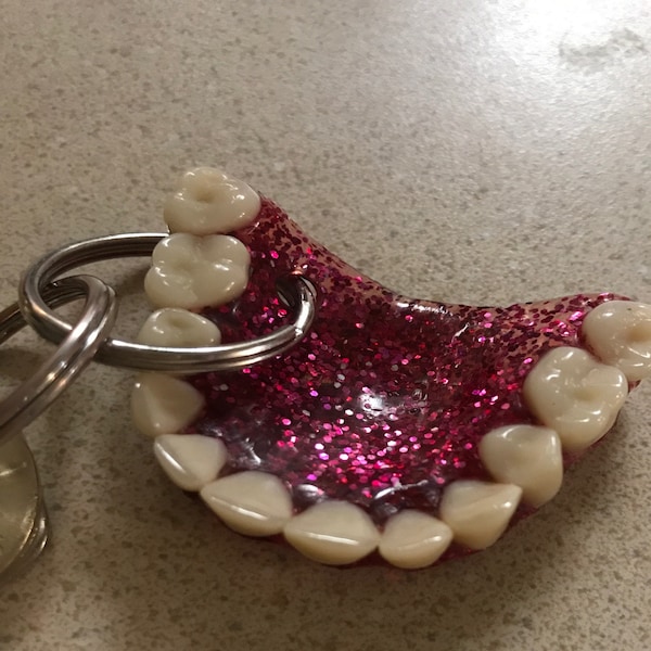 Tiny Denture Keychain "baby Teeth@ - Etsy