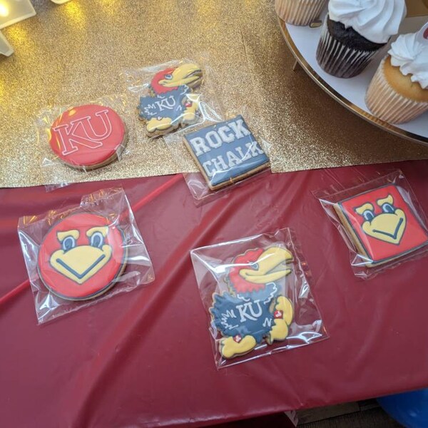 KU Jayhawk Cupcake Toppers: Kansas University Graduation Party - Etsy