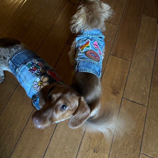 Dog Denim Jacket, Custom Dog Denim Vest, Personalized Dog Jean Jacket ...
