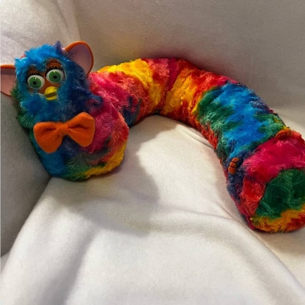 Long Furby Small Worm Fancy Rainbow and Red Squeaky Boi small Long ...