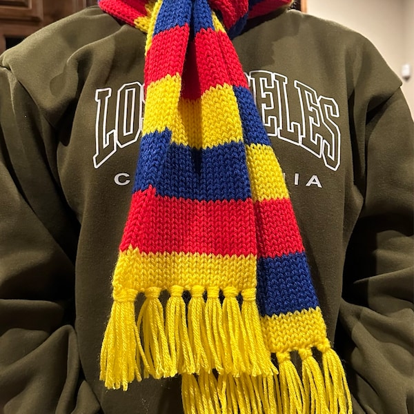Deku All-might Style Scarf Acrylic Handmade Knit Mha Fans Version 1 - Etsy