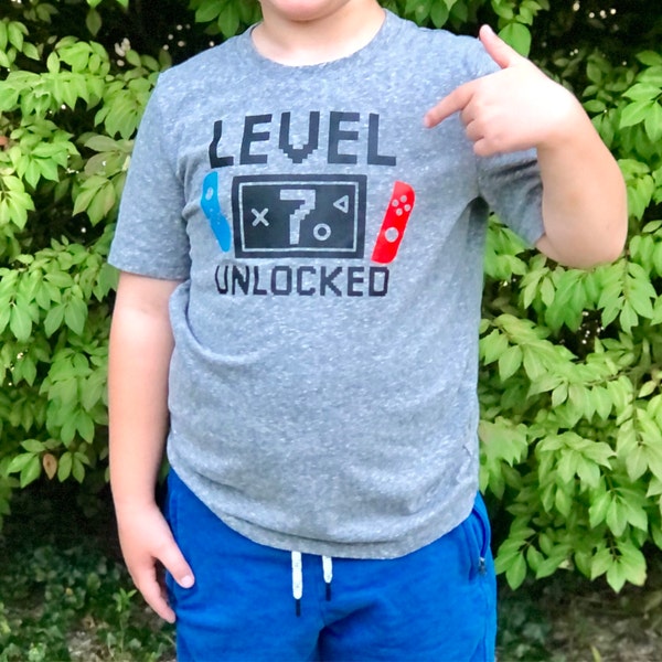 Level 7 Unlocked Svg, 7th Birthday Boy Girl Kids, Seven Years Old Gamer ...