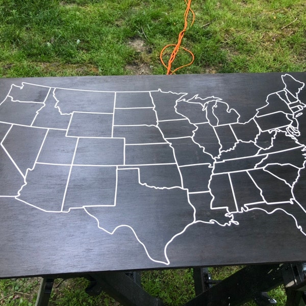 Outlined United States Map With Optional Fill in States - Wall Decal ...