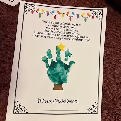 Christmas Tree Handprint Poem Template Craft Christmas Holiday ...