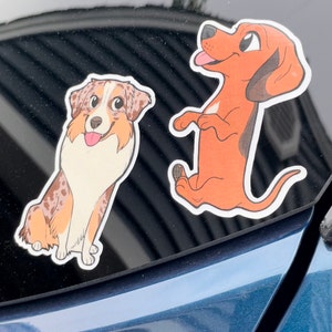 Australian Shepherd Sticker Aussie Chibi Puppy Dog, Vinyl, Hand Drawn ...