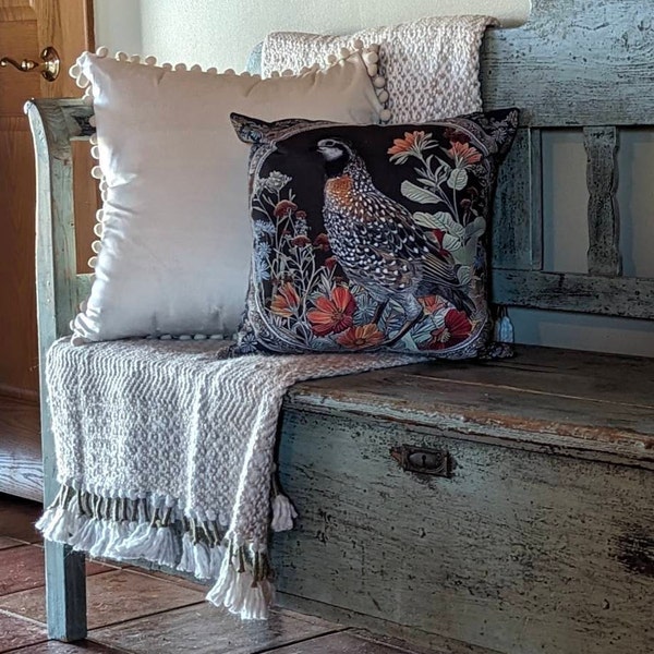 William Morris Bobwhite Quail Pillow: Full or Case Only, Spun Polyester ...