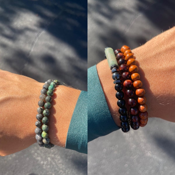 Unique Son Bracelet Son Gift Red Tigers Eye and Black Onyx Bracelet ...