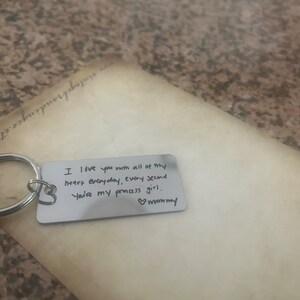 Your Handwritten Keychain Your Design Handwriting & Font Options ...
