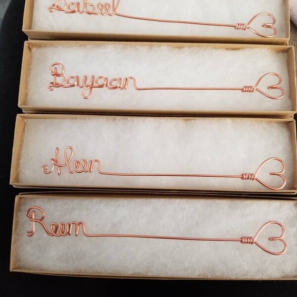 A Custom Name Bookmark With a Heart, A Personalized Wire Bookmark, A ...