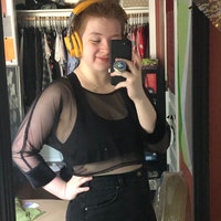 Dolman Crop Top in Black Mesh Sheer Loose Tee Rave Top Festival ...