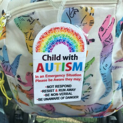 Child With Autism Sticker Door Wall Window Emergency 911 Safety Alert ...