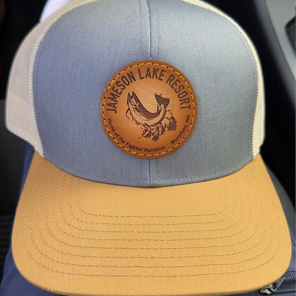 Custom Leather Patch Baseball Hats | Sewn on | Hand Finished Leather ...