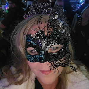 Navy Masquerade Mask Women, Navy Blue Peacock Feather Mask, Navy Blue ...