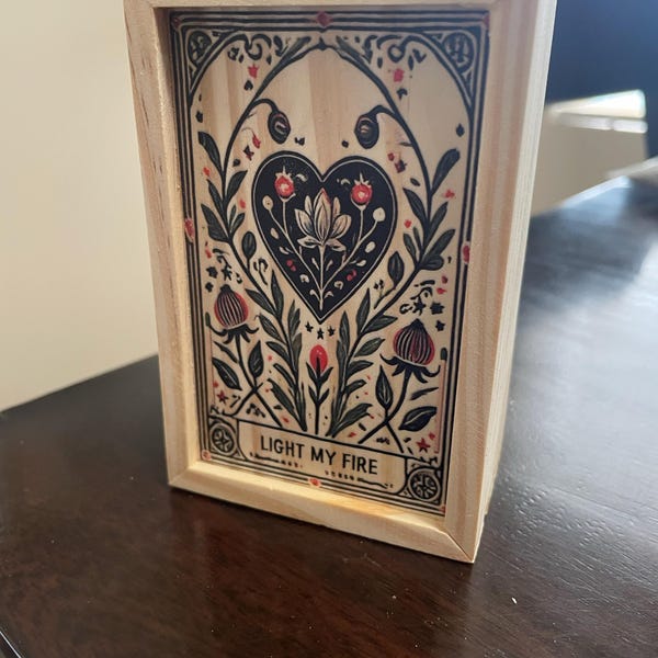 Custom Wooden Matchbox for Couples, Personalized Couples Large Matchbox ...