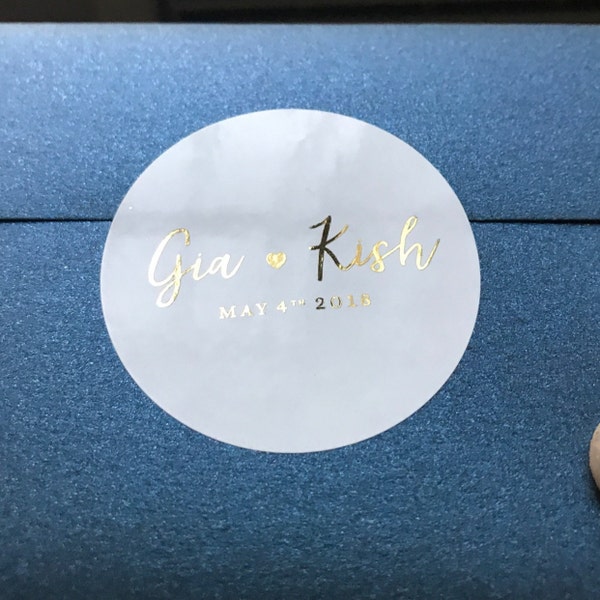 Gold Wedding Stickers, Wedding Favors Stickers, Foil Stickers, Wedding ...