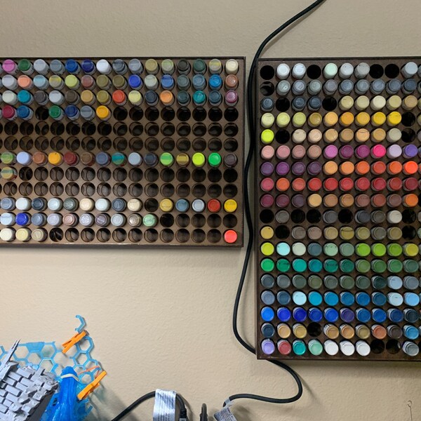 Wood Econoline Paint Bottle Rack Organizer for AK / Tamiya 10ml / Craft ...