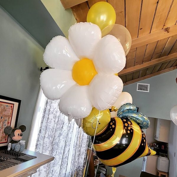 Daisy Flower Balloon | White Daisy Mylar Balloon | Giant Daisy | 3 ...